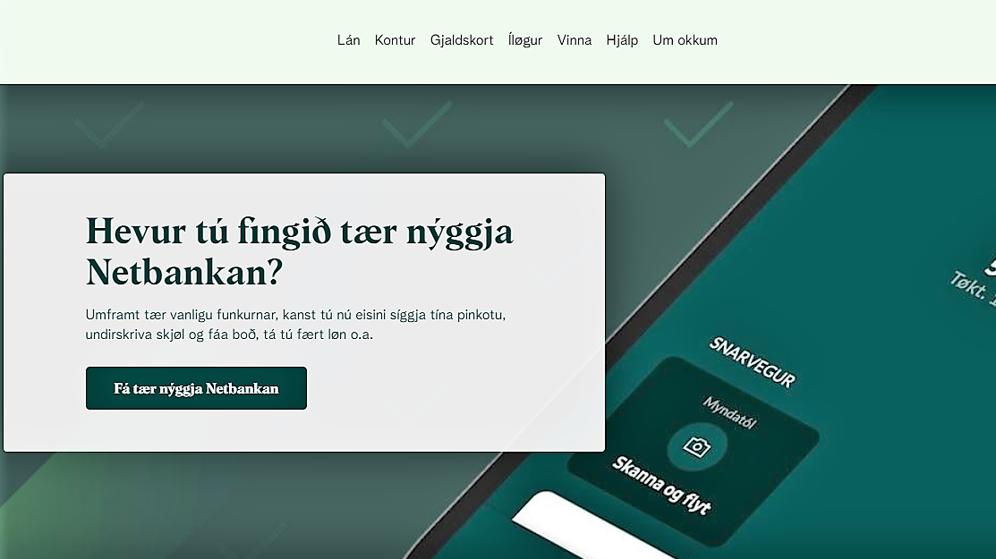 Gamli netbankin fer í søguna um 14 dagar | Kringvarp Føroya