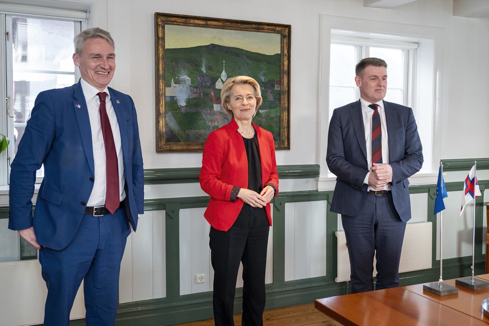 Ursula von der Leyen, Høgni Hoydal, Aksel V. johannesen | Kringvarp Føroya